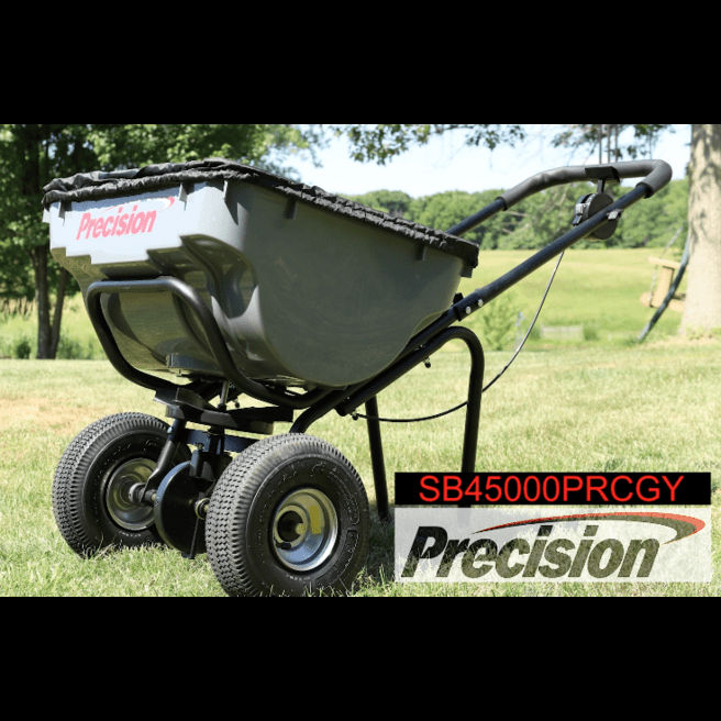 Precision 100 Lb. Broadcast Push Fertilizer Spreader with Cover | Do it ...
