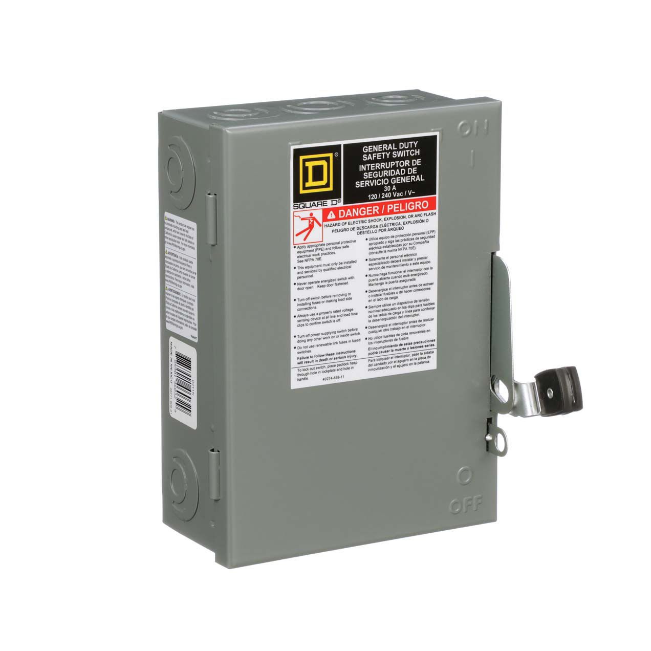 Square D 30A D Series Indoor Plug Fuse Fusible Safety Switch With ...