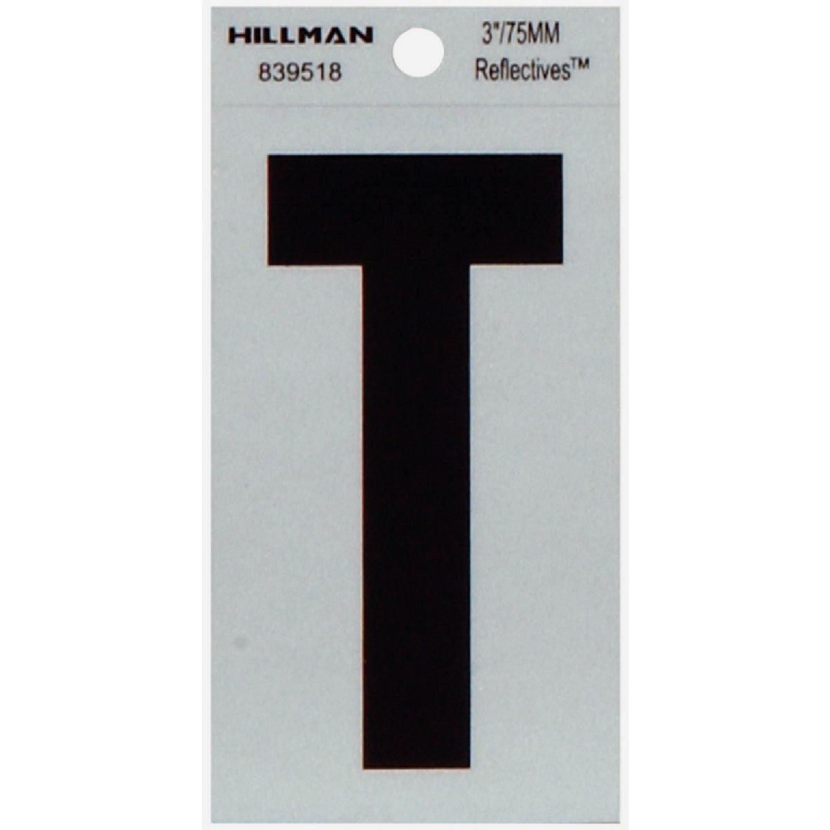 Hillman Thin Adhesive Letter T Black and Silver (3") | Do it Best