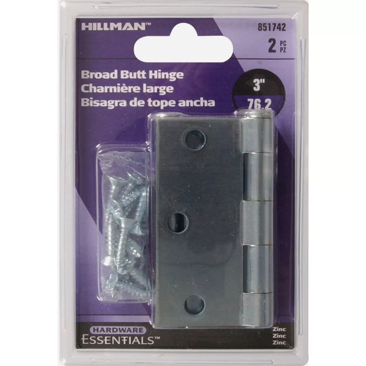 Hardware Essentials 3 In. Zinc Removable Pin Broad Hinge- | True Value ...