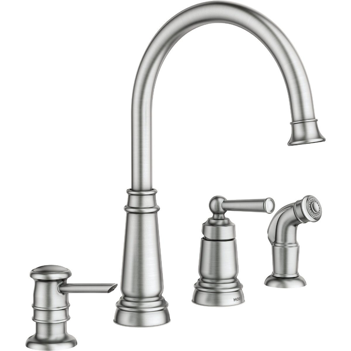 Moen Edison Single Handle Lever Kitchen Faucet with Side Spray ...