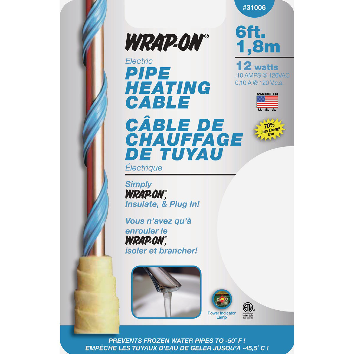 Wrap-On Pipe Heating Cable 6' | Do it Best