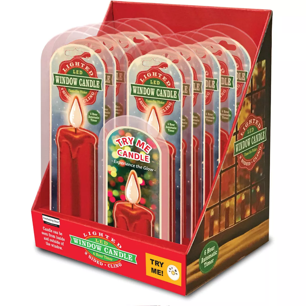 Everlasting Glow Red Window Cling LED Candle | True Value Hardware