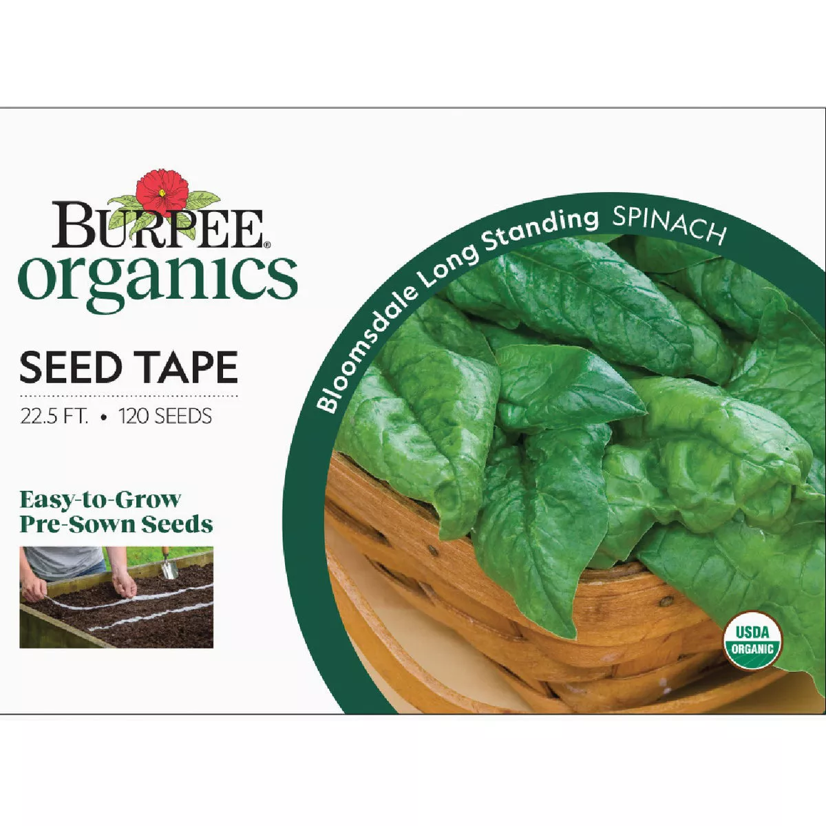 Burpee Seed Tape Spinach Bloomsdale Long Standing Seed Packet | True ...