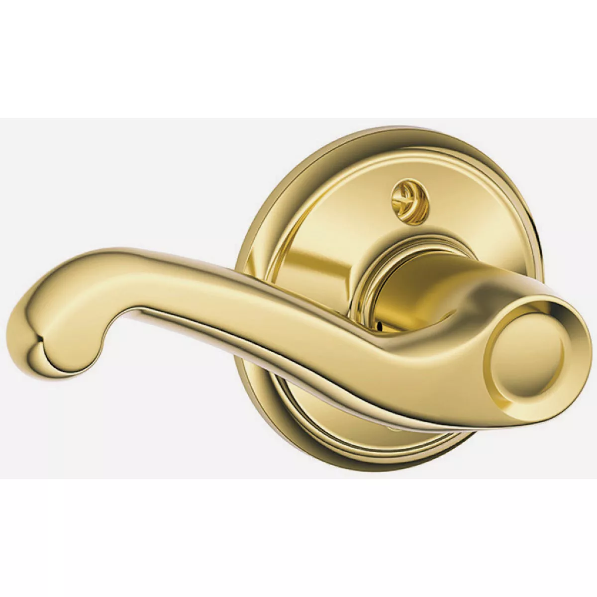 Schlage F Series Dummy Function, Flair Lever, 605 Bright Brass Finish ...