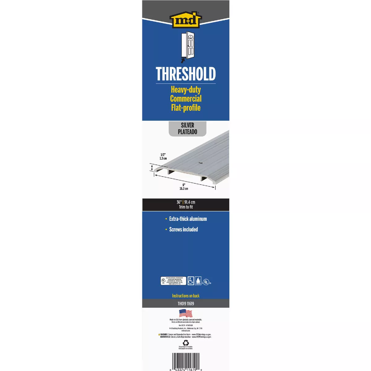 M-D 72 In. x 6 In. Fluted Threshold | True Value Hardware
