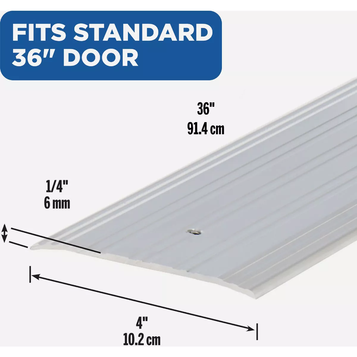 M-D 4 In. x 1/4 In. x 36 In. Silver Aluminum Commercial Flat-Profile ...