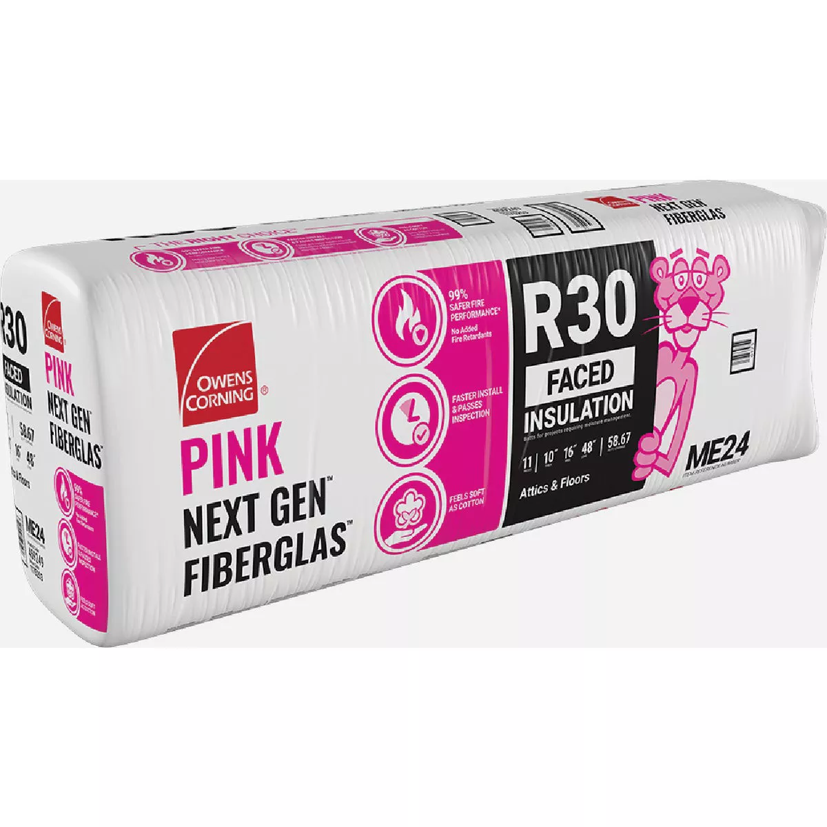 Owens Corning PINK Next Gen R-30 16 In. x 48 In. Faced Fiberglass ...