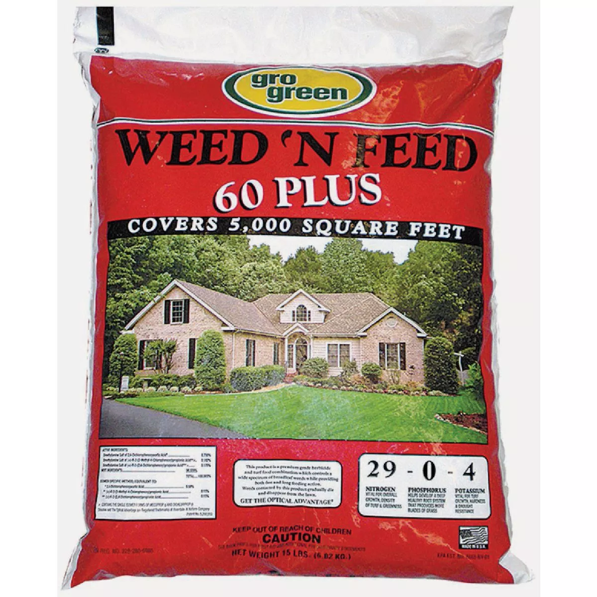 Gro Green Weed & Feed 60 Plus 15 Lb. Granules 29-0-4 Lawn Fertilizer ...