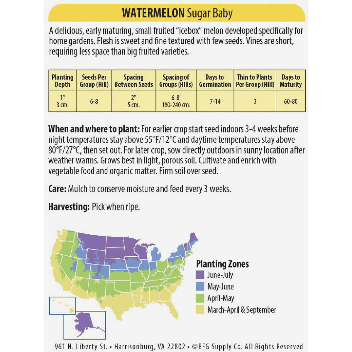 Wetsel Seed Organic Sugar Baby Watermelon Seed Packet | Do it Best