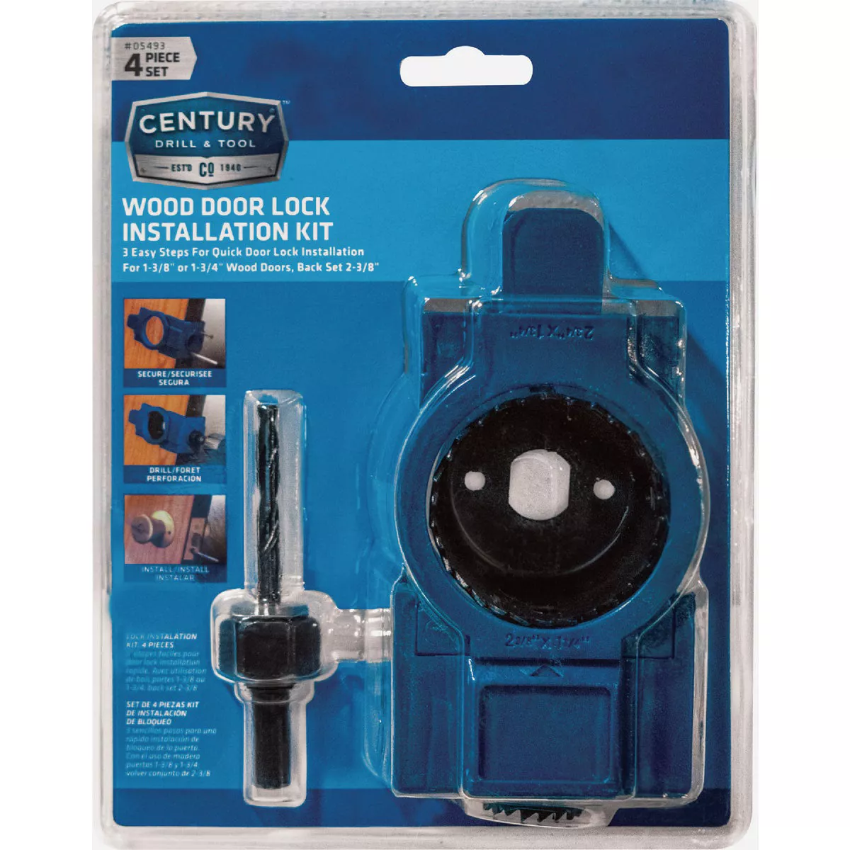 Century Drill & Tool Wood Door Lock Installation Kit (4-Piece) | True ...