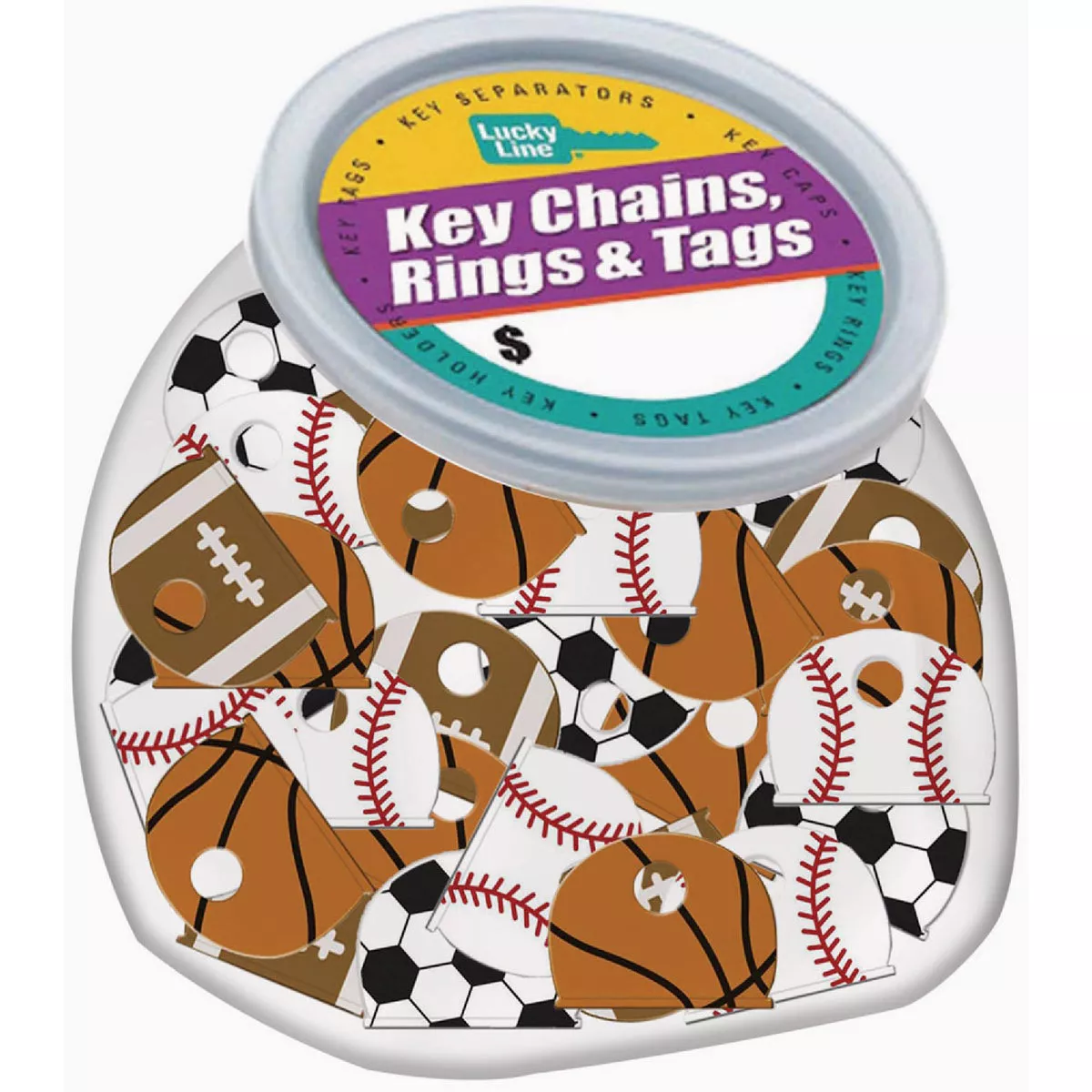 Lucky Line Assorted Sports Key CapS (200 per Jar)- | True Value Hardware