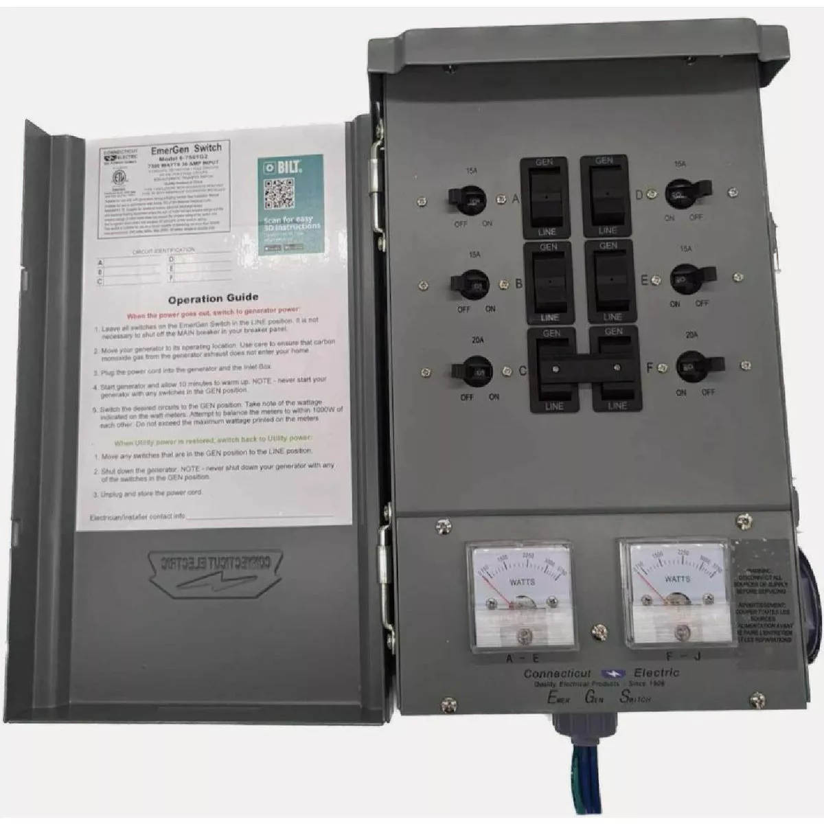 Connecticut Electric EmerGen 30A 6-Circuit Transfer Switch | True Value ...