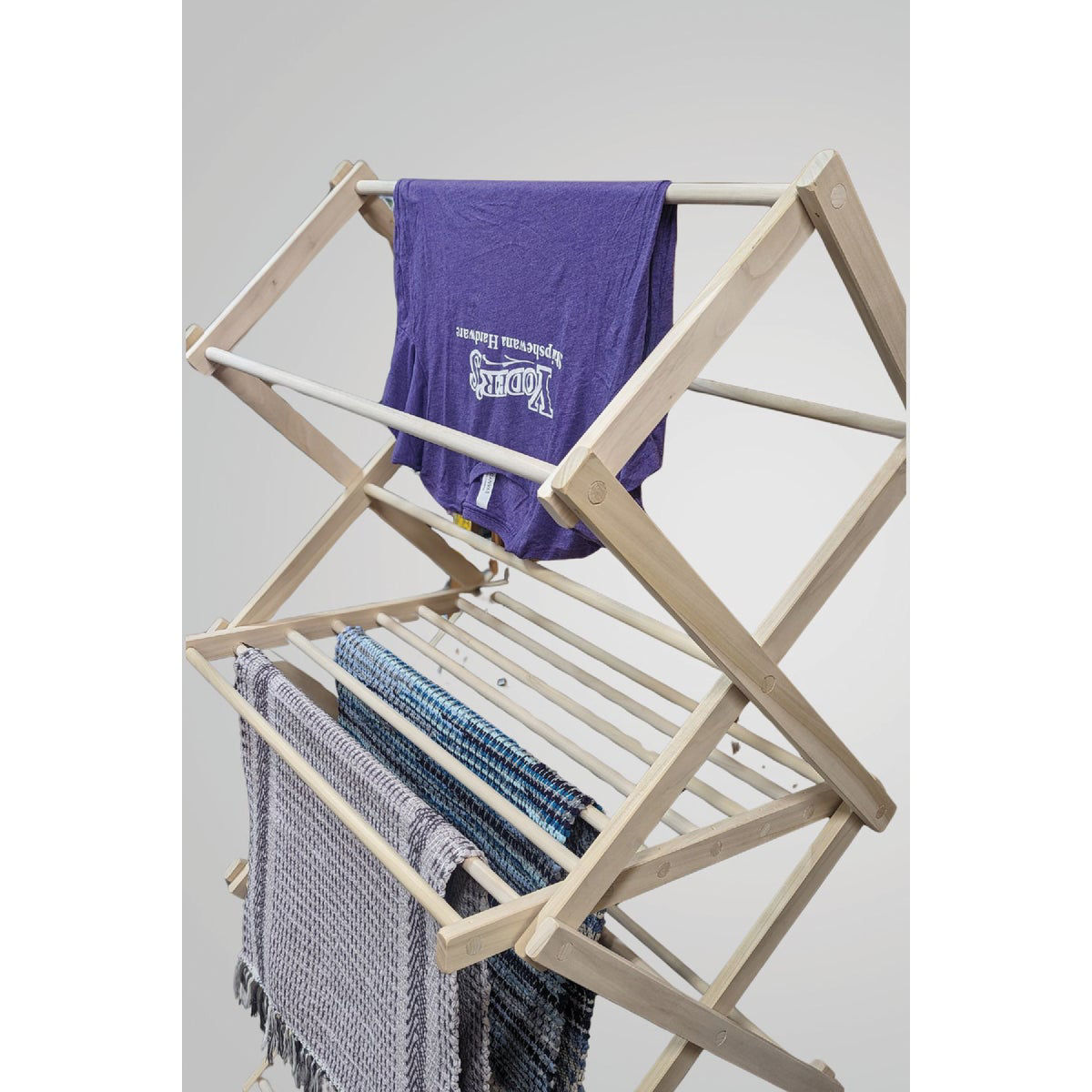 Flowing Creek 36 In. Locally Amish-Made Wooden Clothes Drying Rack With ...