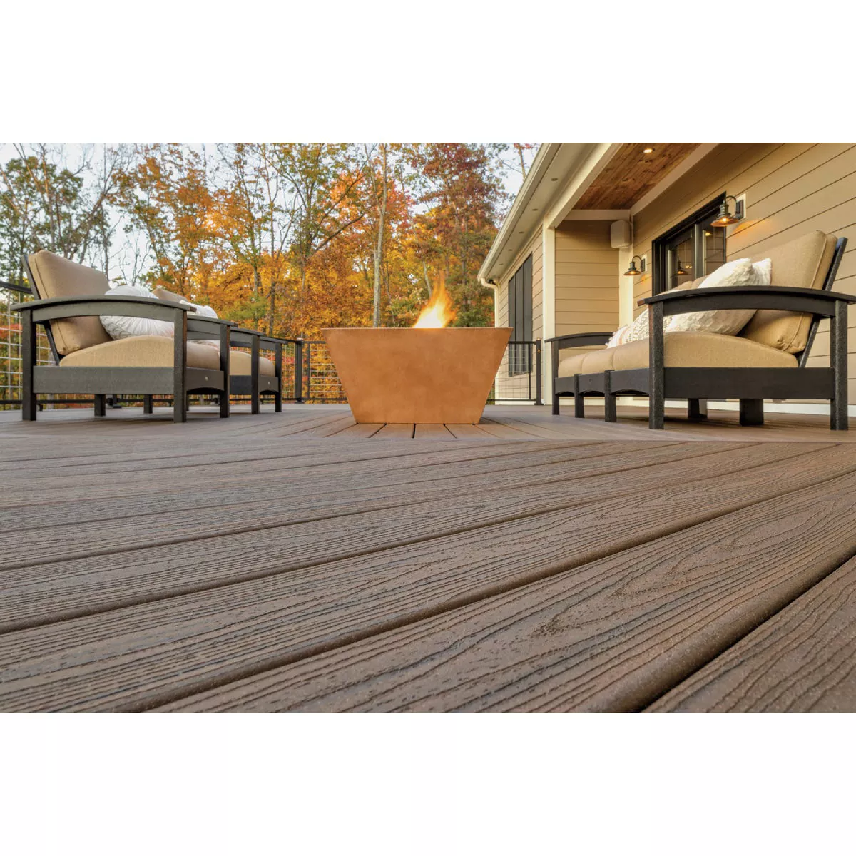 Trex Transcend Tropicals 1 In. x 12 In. x 12 Ft. Spiced Rum Square Edge ...