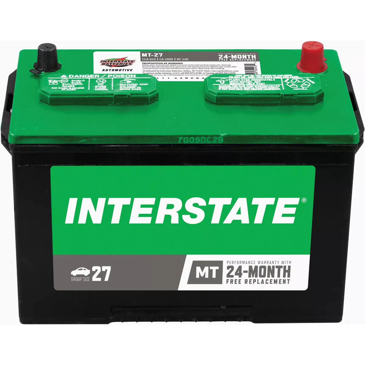 Interstate Batteries 12V 810CCA 140RC 1000CA Automotive Battery, Top ...