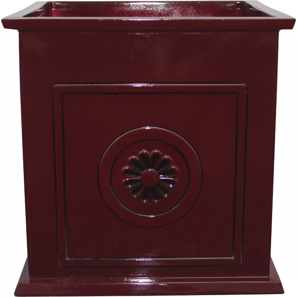 ATT Southern Colony Square 16 In. Resin CMX Oxblood Planter | True ...