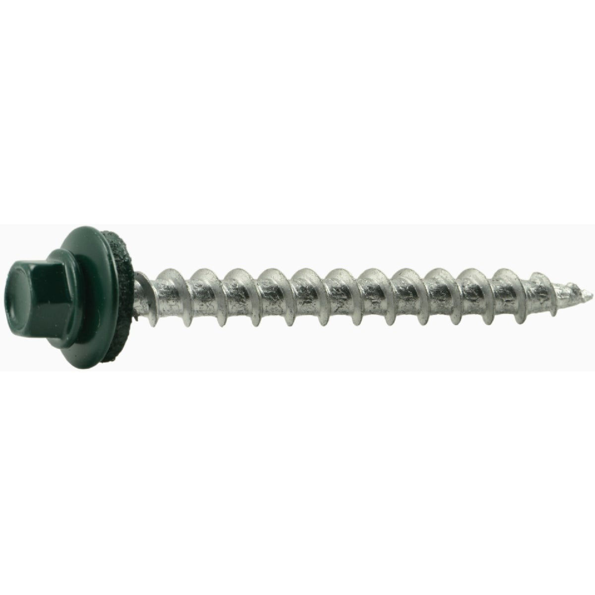 Midwest Fastener #10 x 2 In. Green Painted Steel Hex Washer Head Pole ...