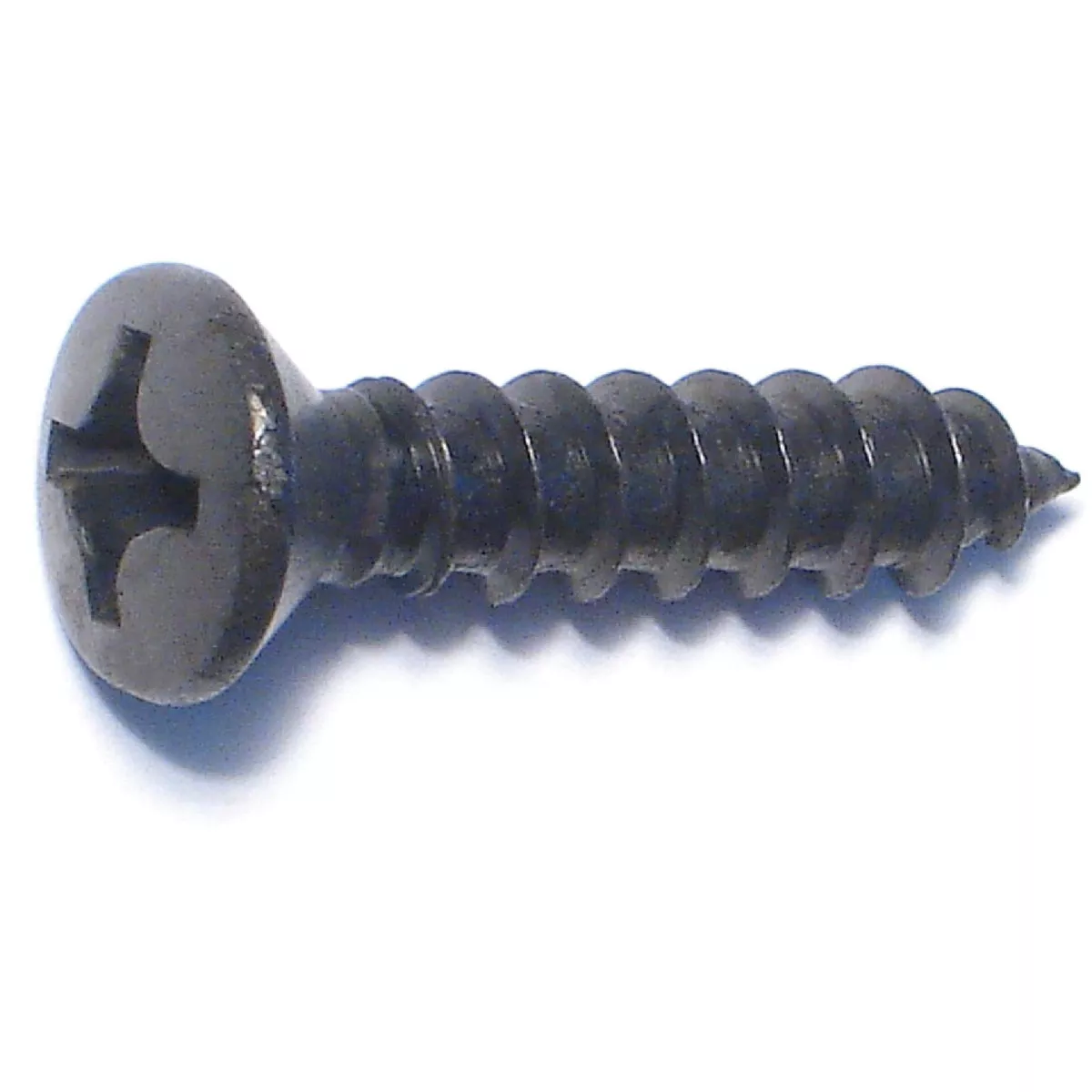 Midwest Fastener #12 x 1 In. Black Steel Phillips Oval Head Sheet Metal ...