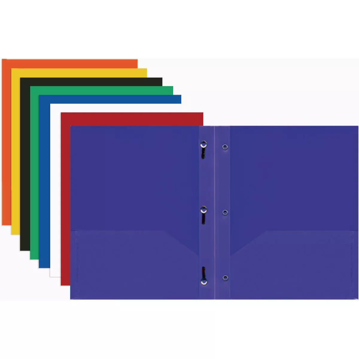 Bazic Products Solid Color 2-Pocket Poly Portfolio with 3 Prongs ...