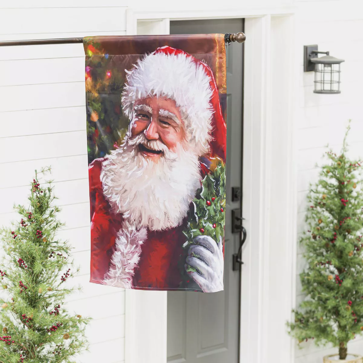Evergreen Santa's Portrait House Suede Flag | True Value Hardware