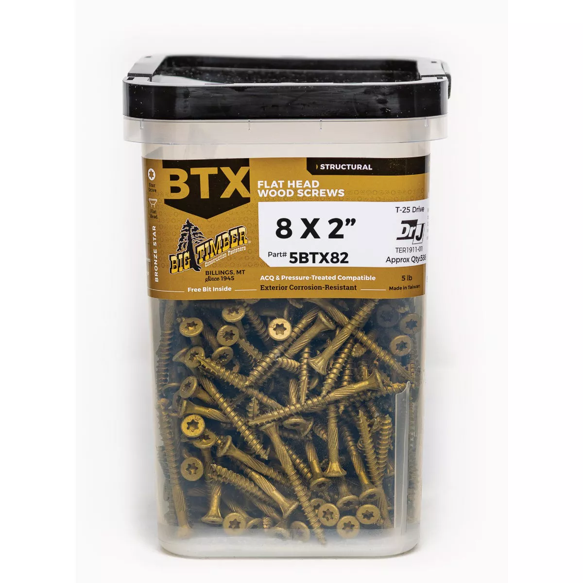 Big Timber #8 x 2 In. Bronze Flat Head Wood Screw (744 Ct., 5 Lb ...