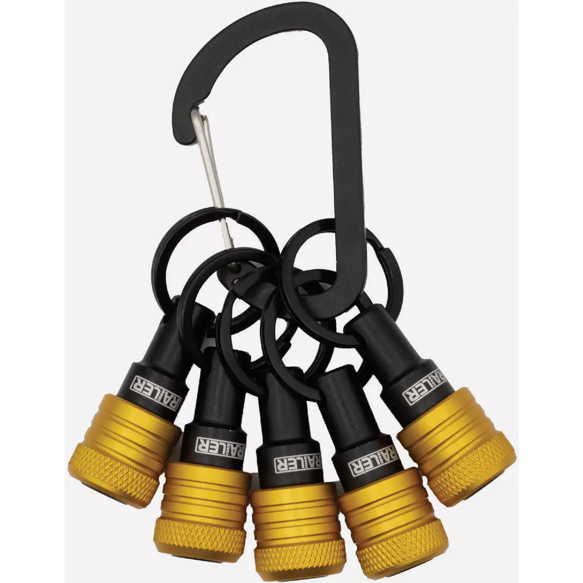 Railer Bit Holder Keychain with (5) Yellow Hex Shank Bit Holders | True ...