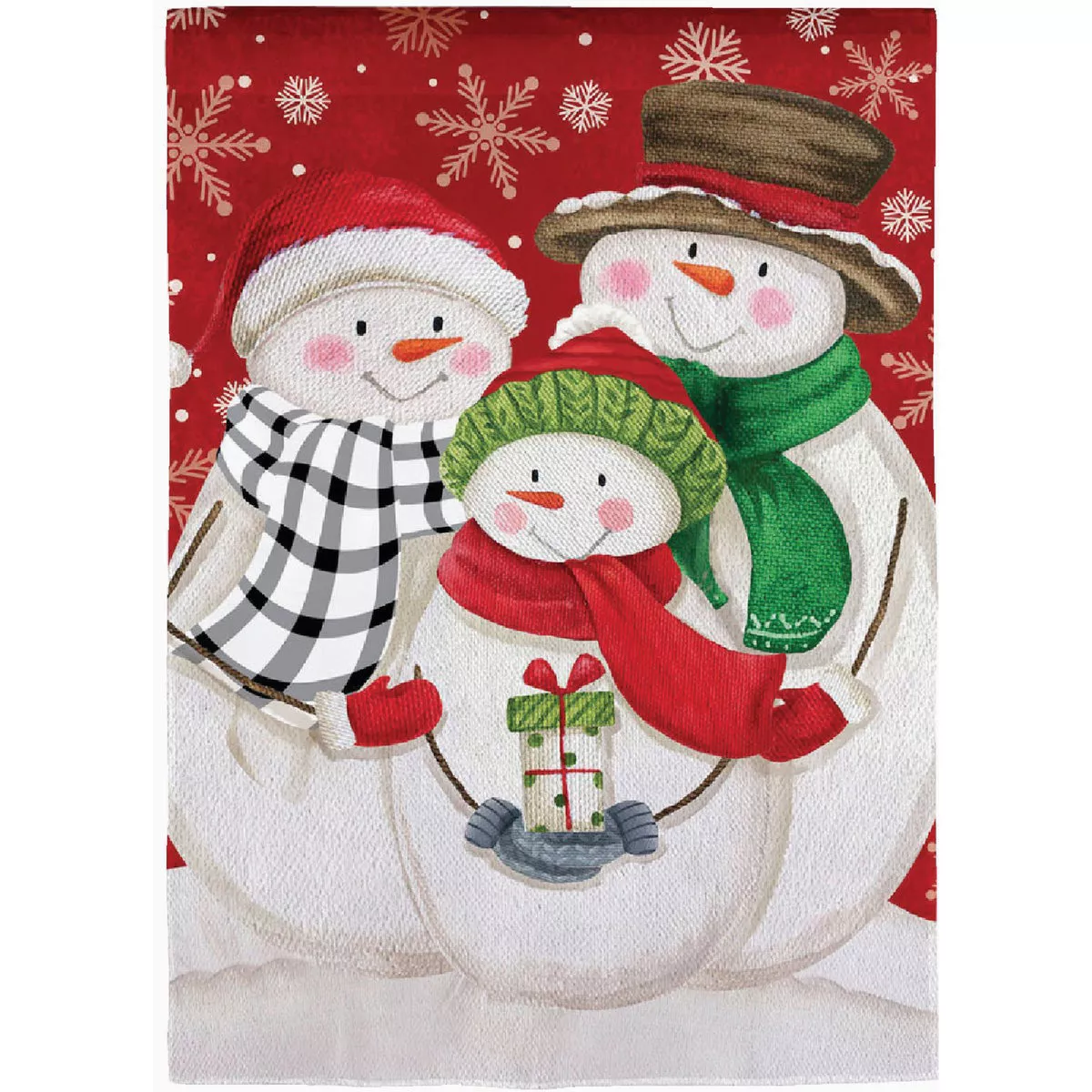 Evergreen Snow Family Garden Textured Suede Flag | True Value Hardware