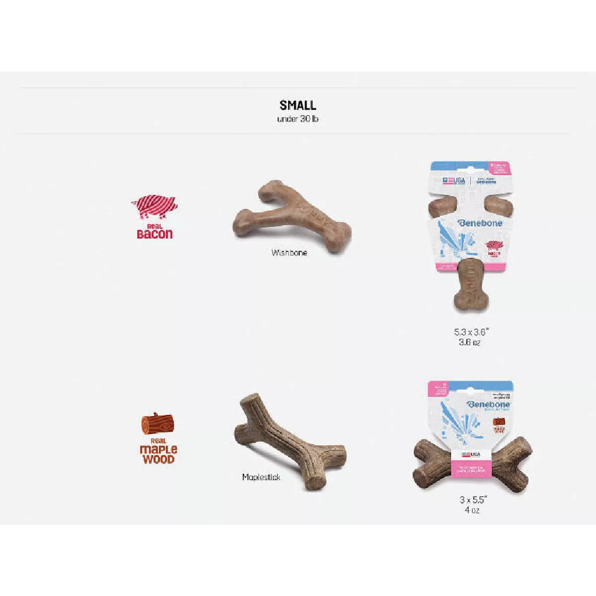 Benebone Small Bacon Wishbone Puppy Chew | True Value Hardware