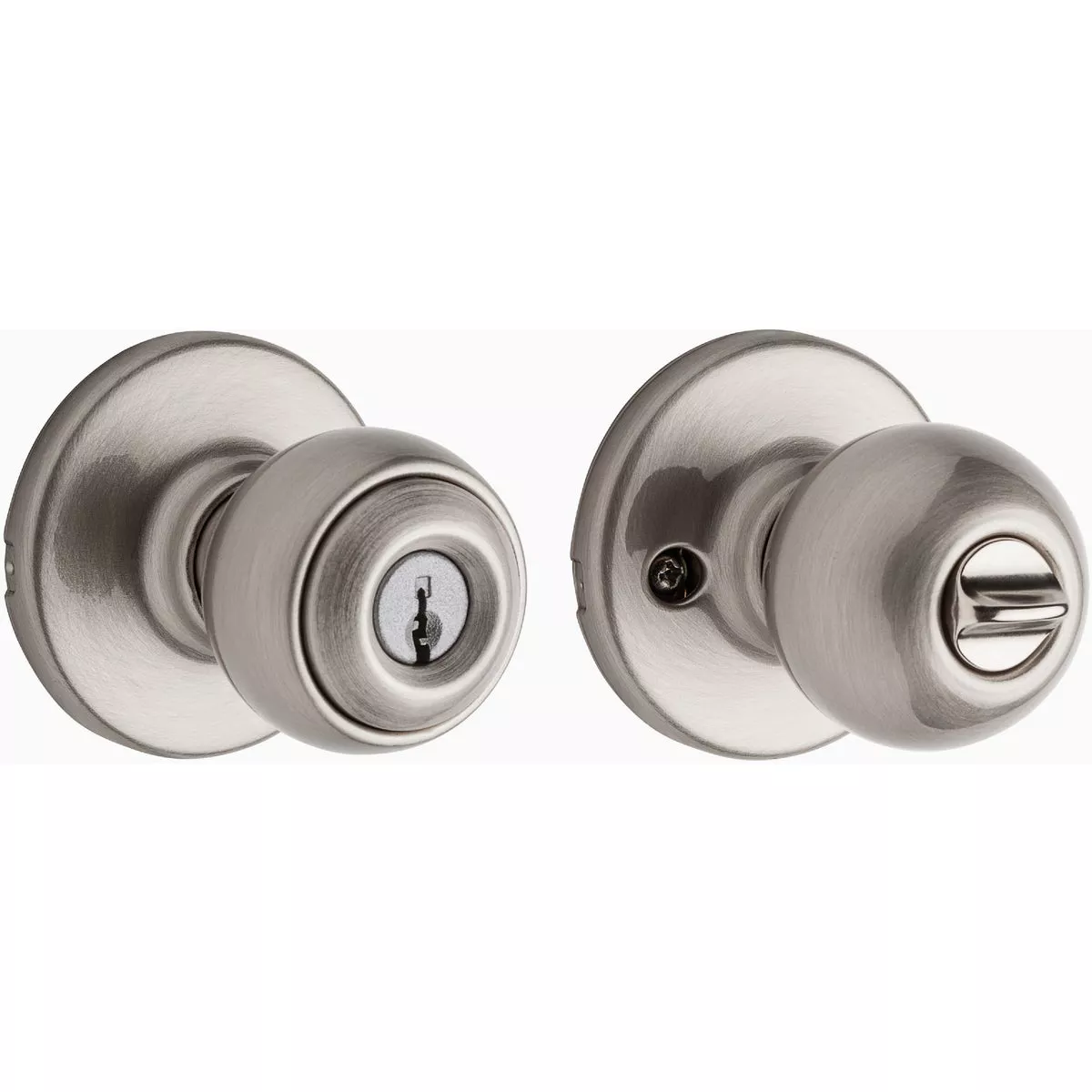 Kwikset Polo Satin Nickel Entry Door Knob Lockset | True Value Hardware