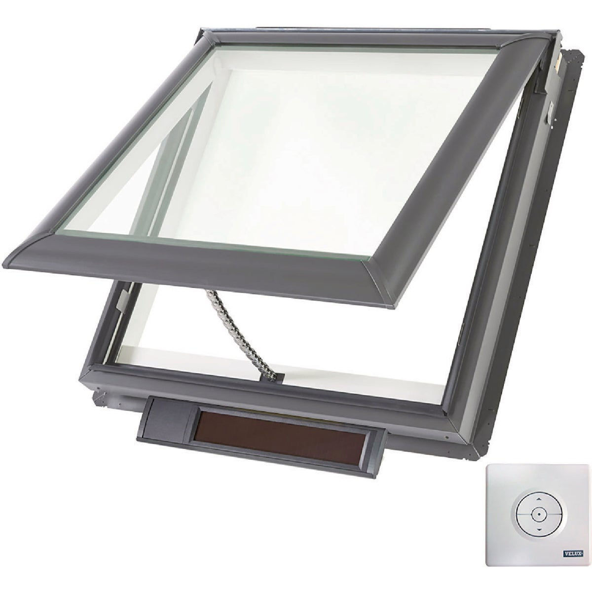 Velux 30-1/16 In. x 37-7/8 In. Solar Powered Venting Deck Mount Skylight with Laminated LowE3 ...