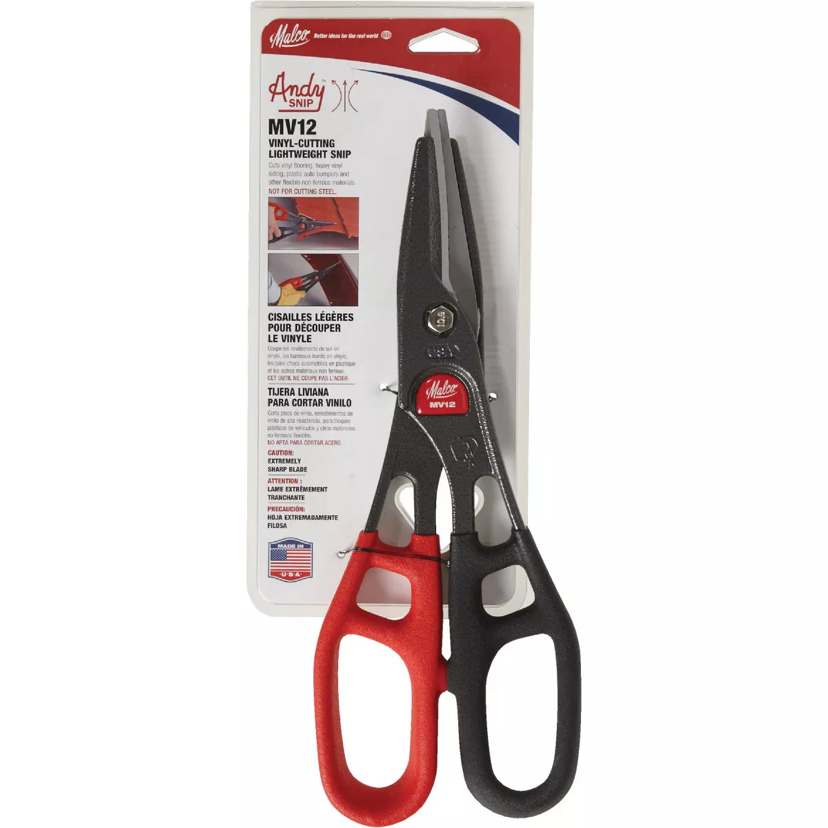 Malco Andy 12 In. Vinyl Cutting Tin Straight Combination Snips | True ...