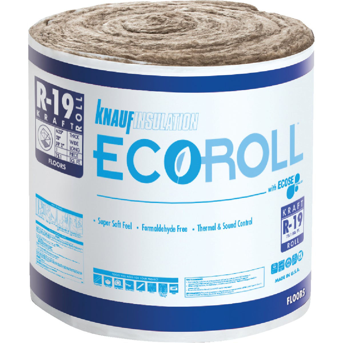 Knauf R-19 23 In. X 39.16 Ft. Standard Kraft Faced Roll Fiberglass ...