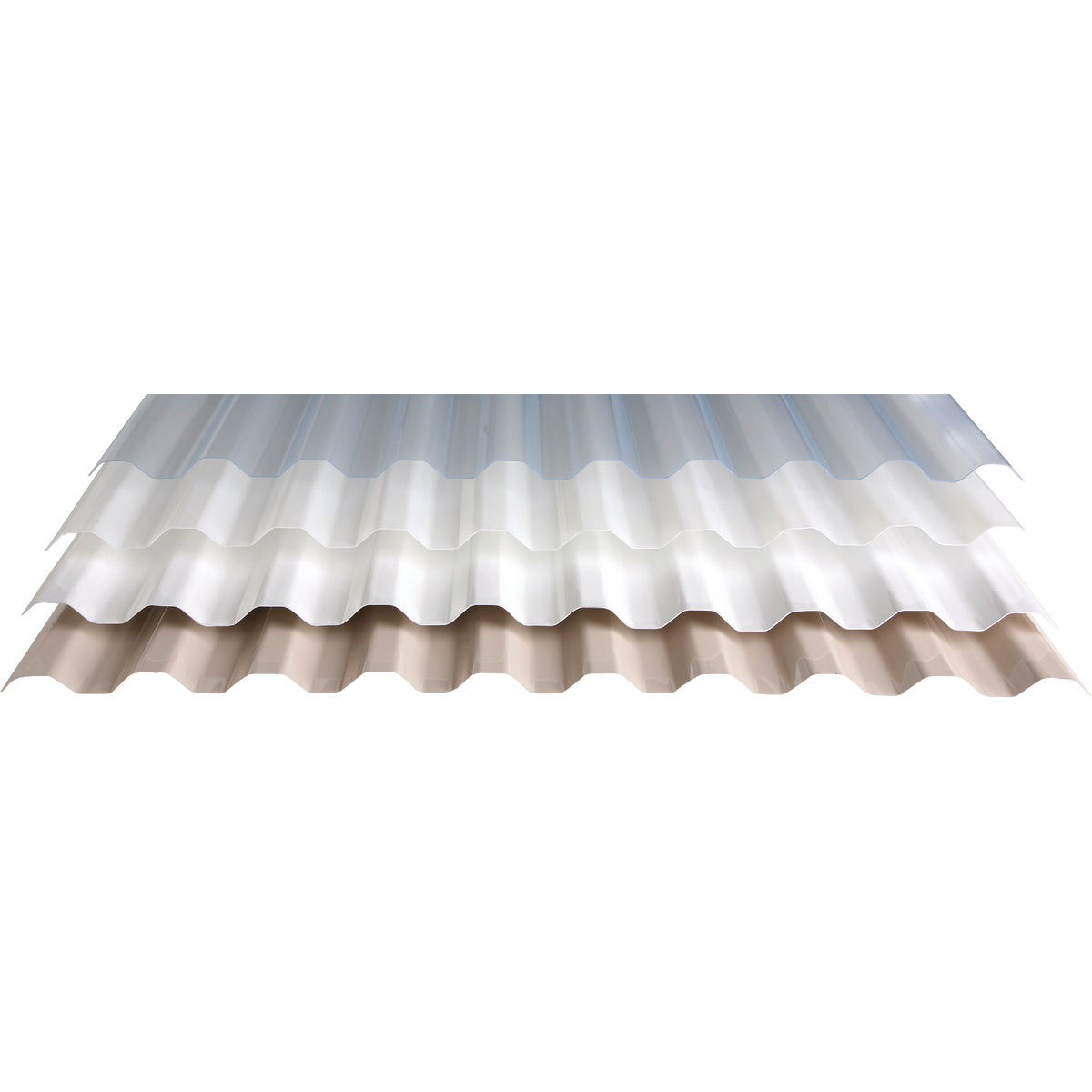 Tuftex Vinyl 26 In. x 10 Ft. Opaque Tan Square Wave Vinyl Corrugated ...