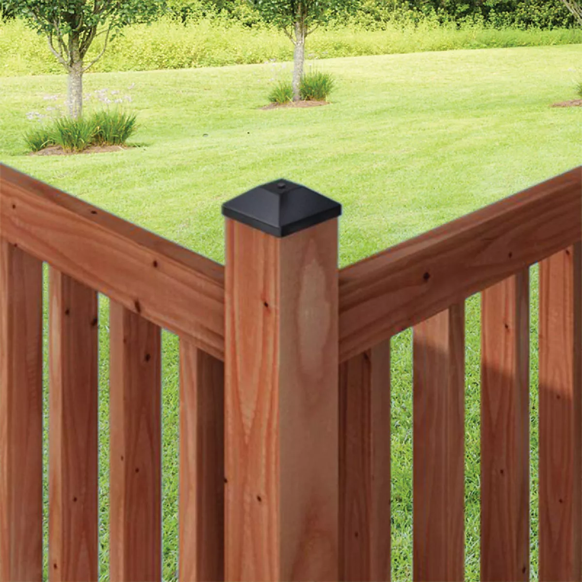Outdoor Accents Decorative Black Post Cap for 4x4 Post | Do it Best
