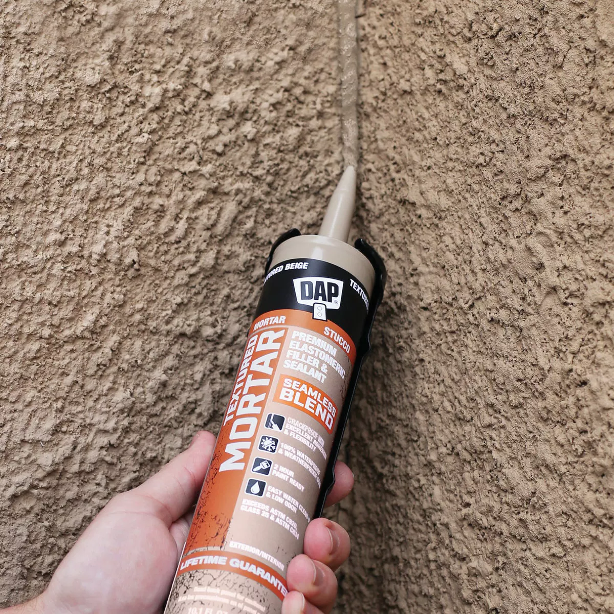 DAP Textured Mortar 10.1 Oz. Beige Premium Elastomeric Filler & Sealant ...