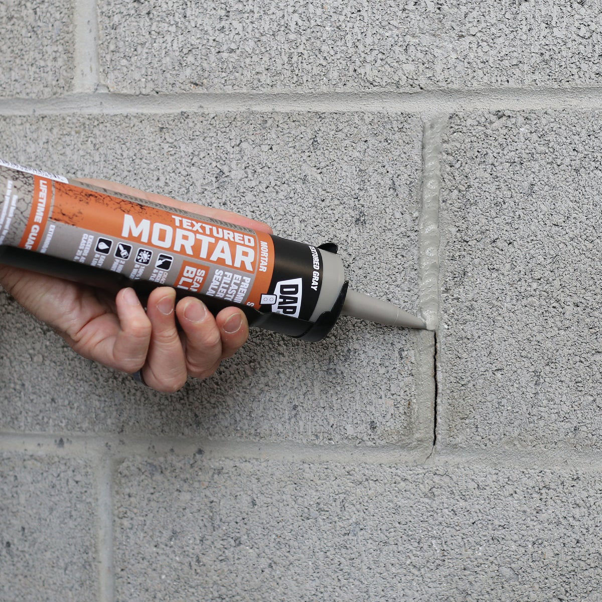 DAP Textured Mortar 10.1 Oz. Gray Premium Elastomeric Filler & Sealant ...