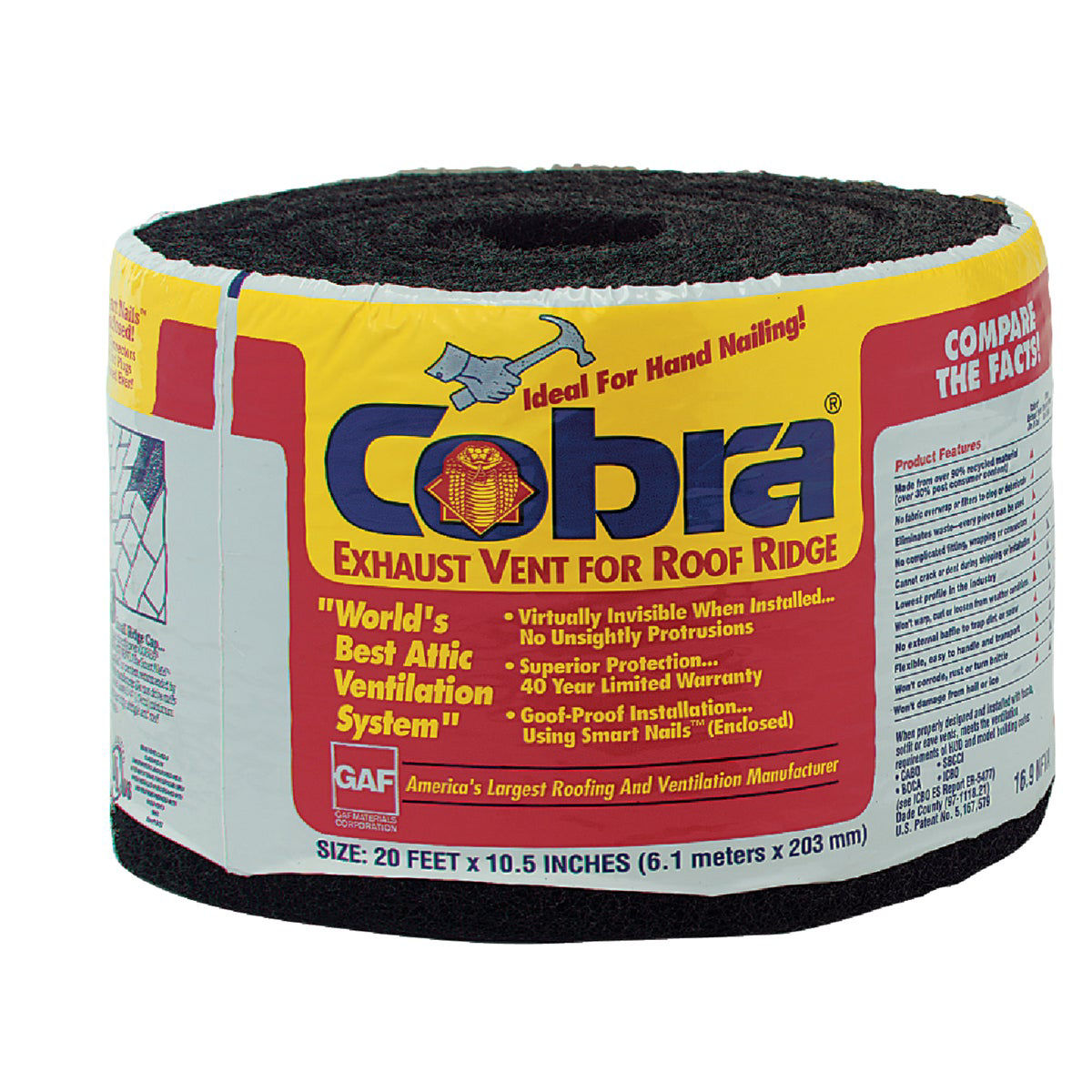 Cobra 20 Ft. Hand-Nailed Rolled Ridge Vent | Do it Best