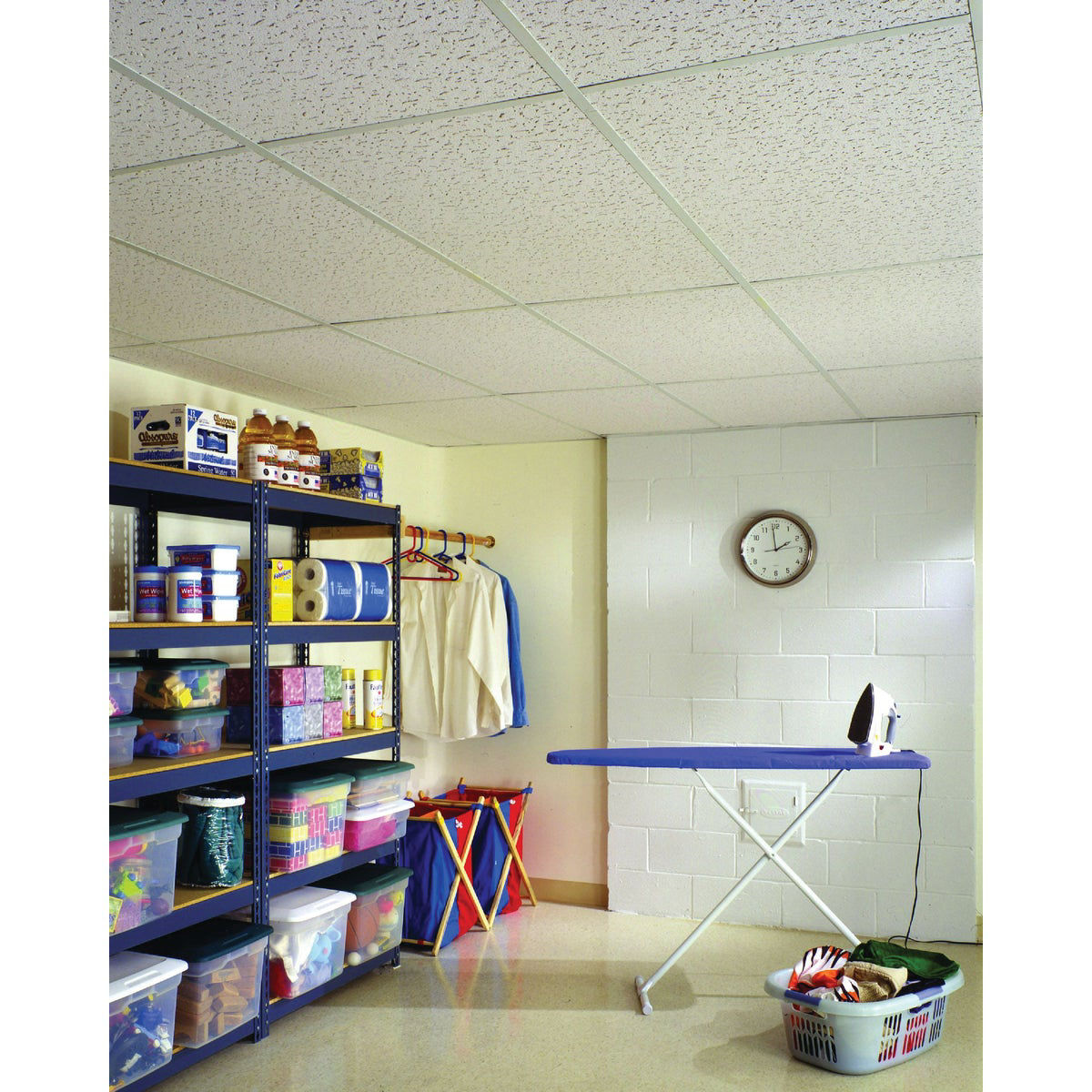 USG Fissured Basic 2 Ft. x 4 Ft. Square Edge Acoustical Ceiling Panels ...