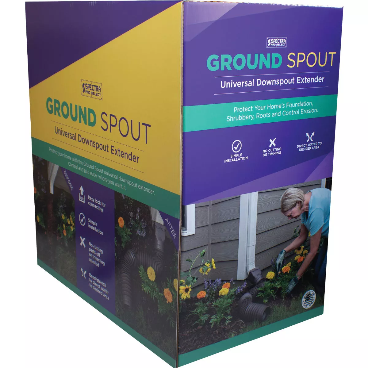 Spectra Metals Ground Spout 22 In. to 48 In. Black K-Style ...