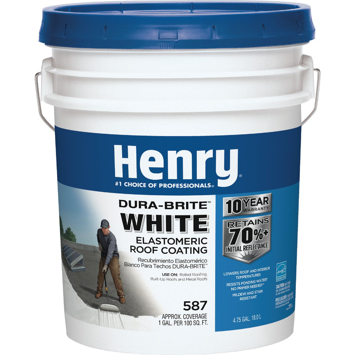Henry Dura-Brite 5 Gal. White Acrylic Elastomeric Roof Coating | Do it Best
