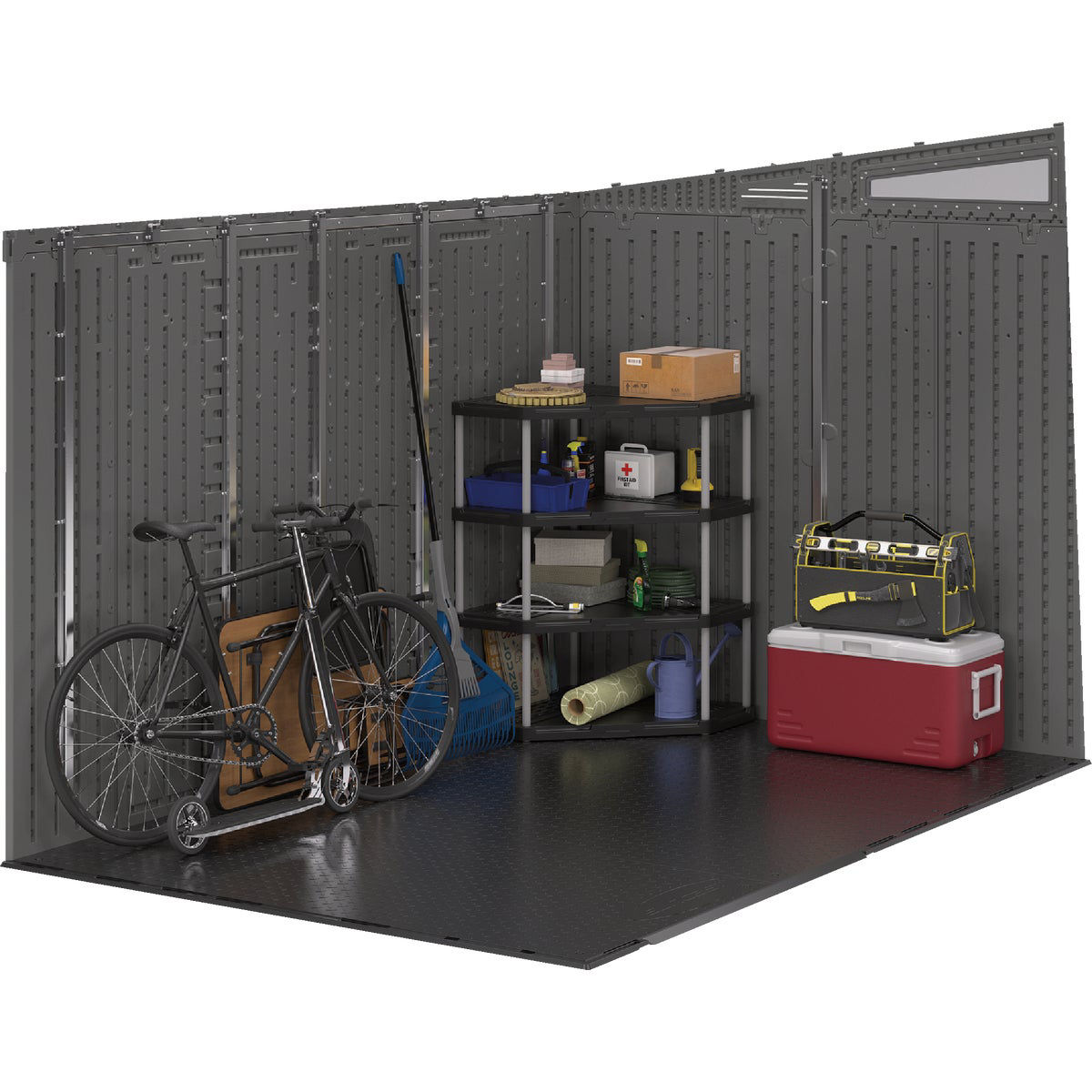 Suncast Modernist 10 Ft. x 7 Ft. 483 Cu. Ft. Barn Door Storage Shed ...