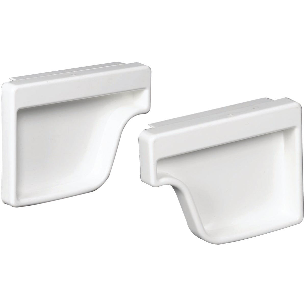 Amerimax 5 In. Traditional K-Style White Vinyl Gutter End Cap, Pair ...