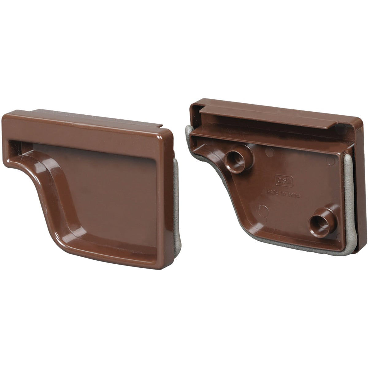 Amerimax 5 In. Traditional K-Style Brown Vinyl Gutter End Cap, Pair ...