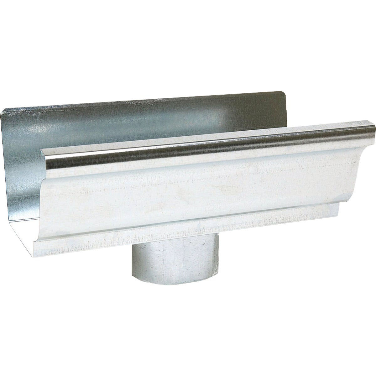 Amerimax 4 In. Galvanized Steel K-Style Gutter End with Outlet | Do it Best