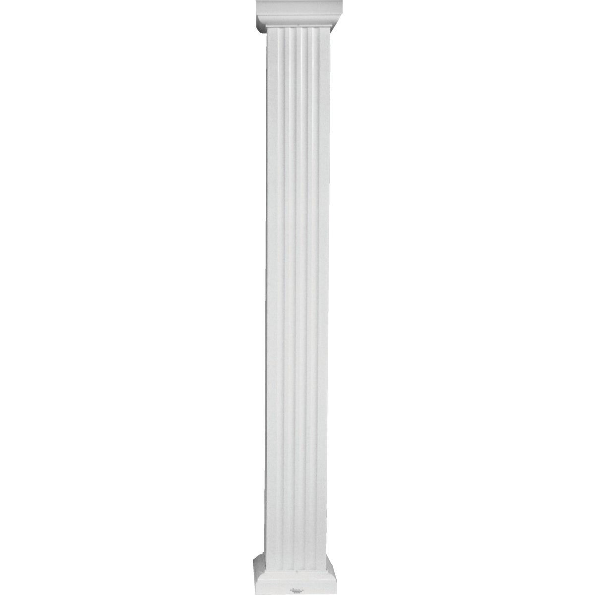 Crown Column 8 In. x 8 Ft. White Powder Coated Square Fluted Aluminum ...
