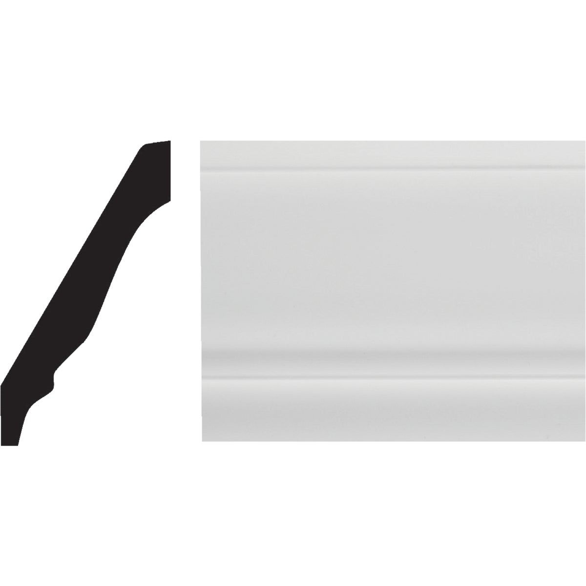 Royal 9/16 In. W. x 3-5/8 In. H. x 12 Ft. L. White PVC Colonial Crown ...
