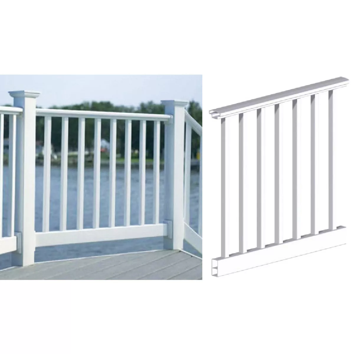 RDI 36 In. H. x 6 Ft. L. Vinyl Original Railing | Do it Best