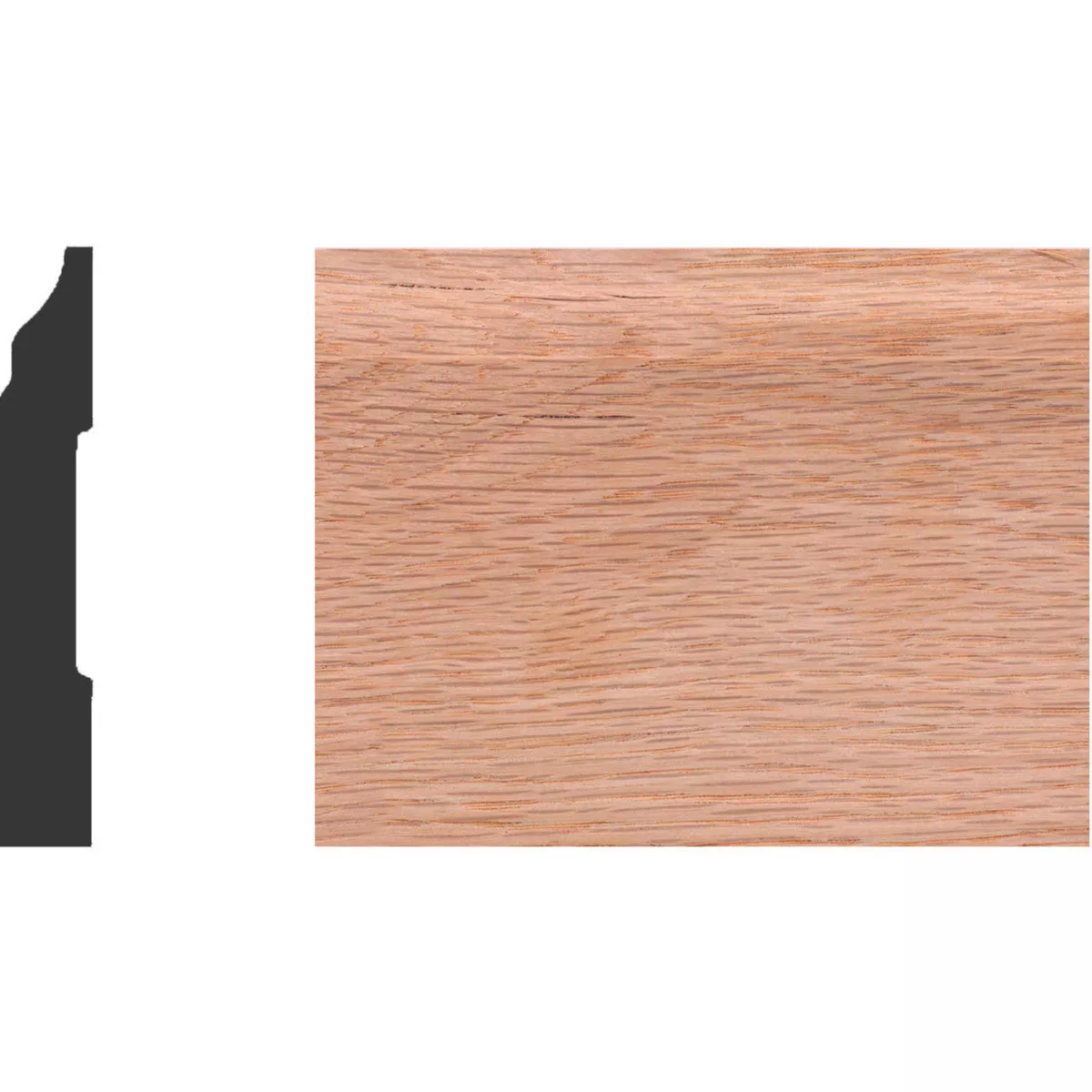 House of Fara 1/2 In. W. x 3-1/4 In. H. x 8 Ft. L. Solid Red Oak ...