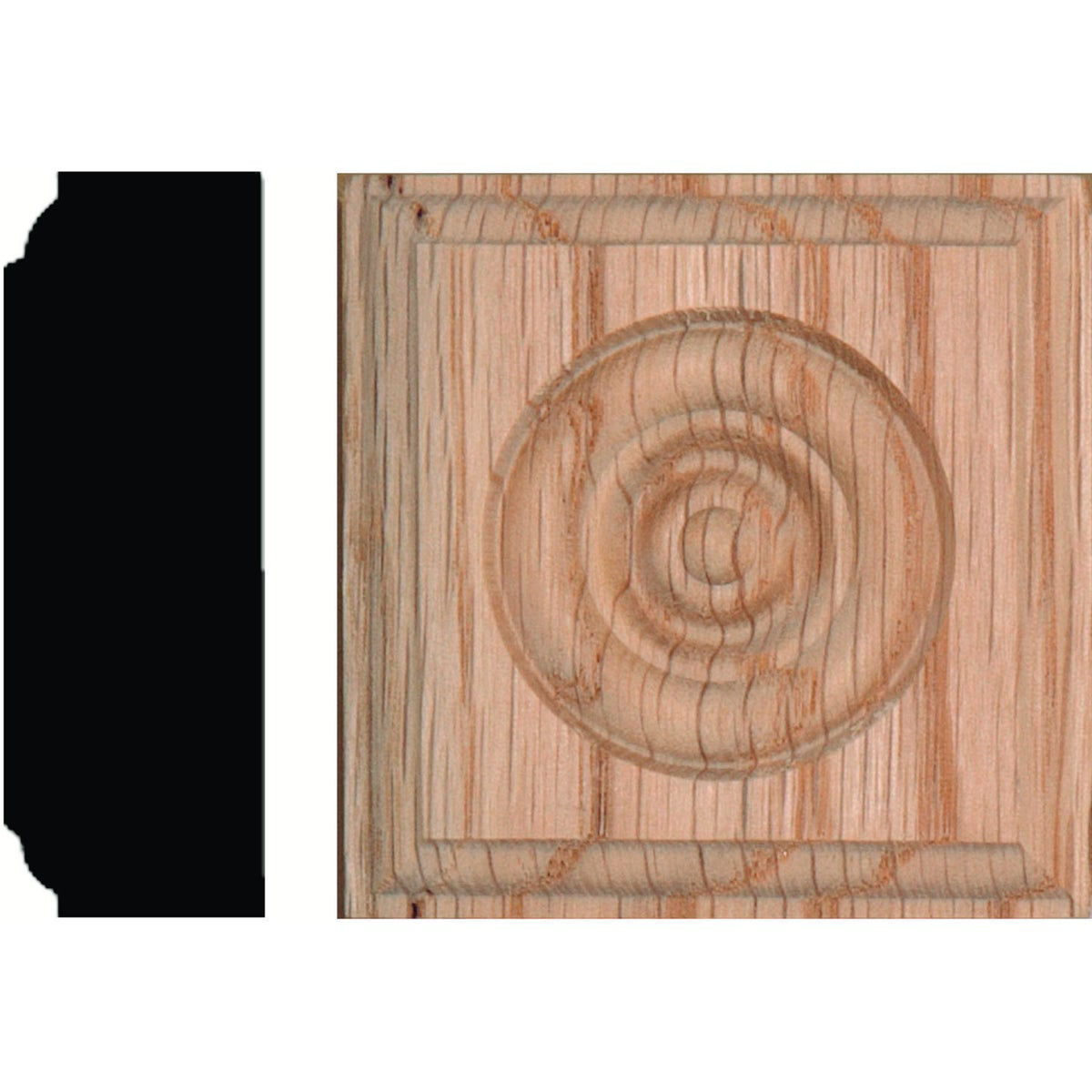 House of Fara 7/8 In. x 2-1/2 In. Unfinished Red Oak Rosette Block | Do it Best